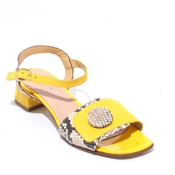 PHIL GATIÈR by REPO | Shoes | Italian Yellow Suede Leather Heels ...